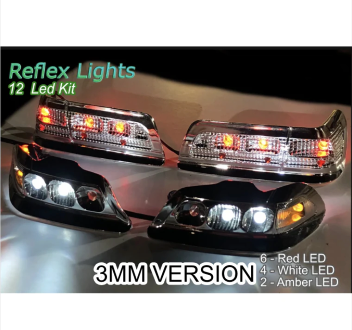 5MM Reflex Lights System 12 LED (Rx - Lipo) 1-10 CAR LIGHT KIT (6 red ...